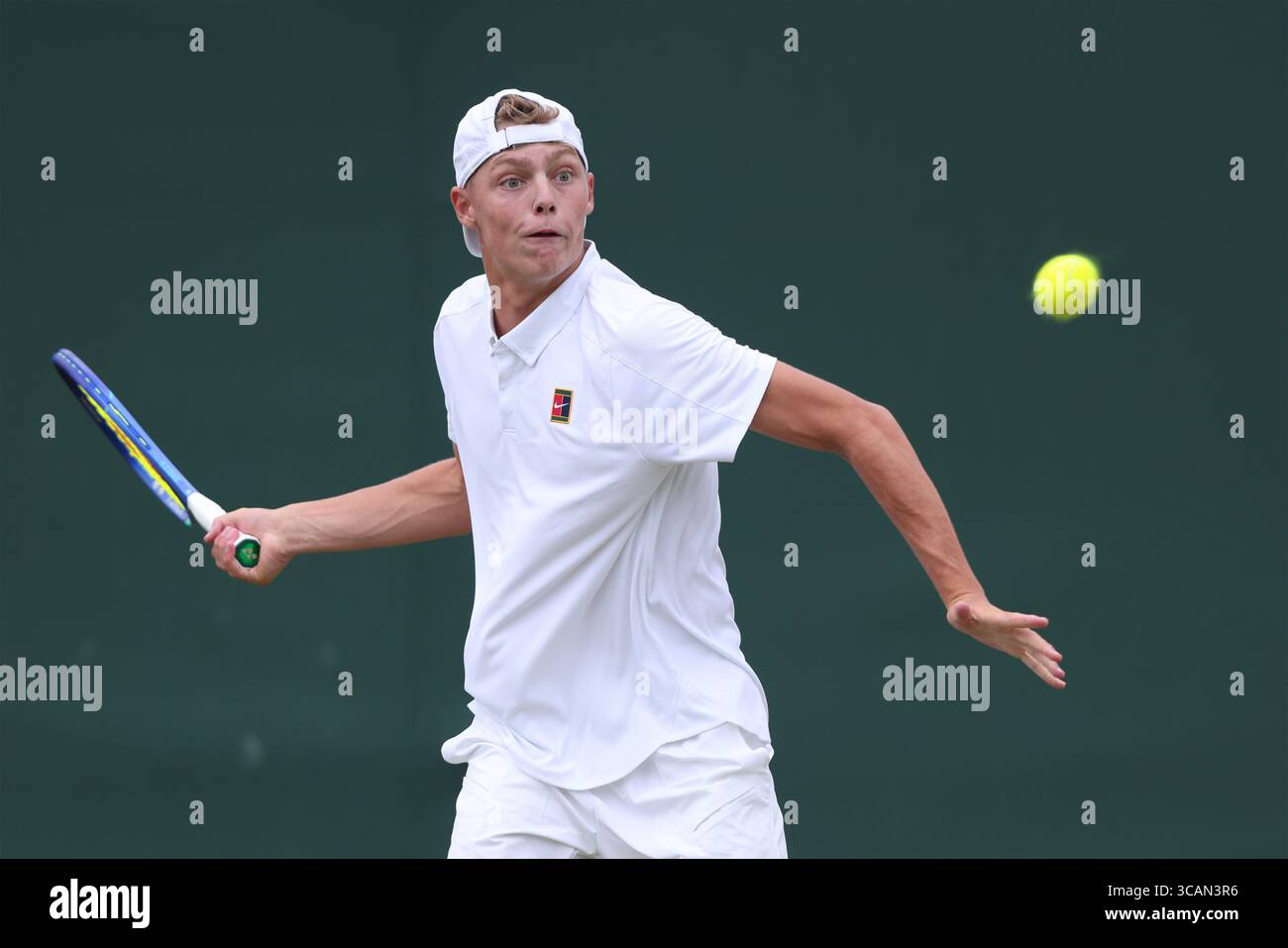 Australian junior tennis player Cruz Hewitt in action at the 2025 ...