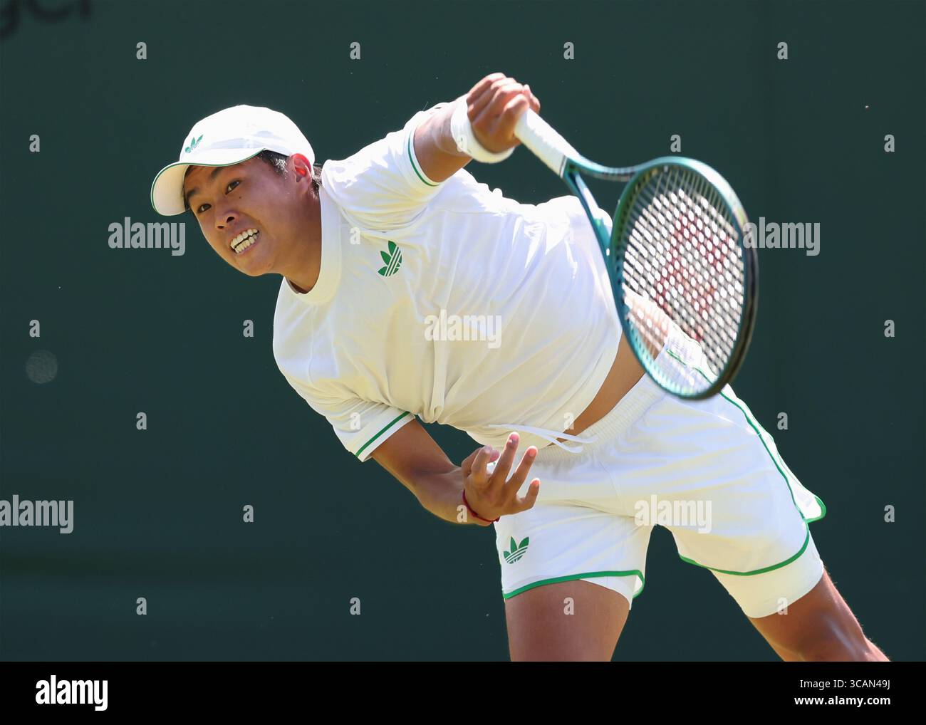 American tennis player Learner Tien (USA) in action at the 2025 ...