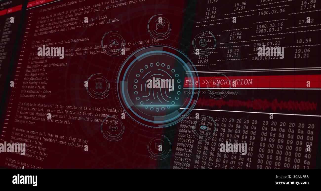 Lines source code biometric fingerprint hi-res stock photography and ...