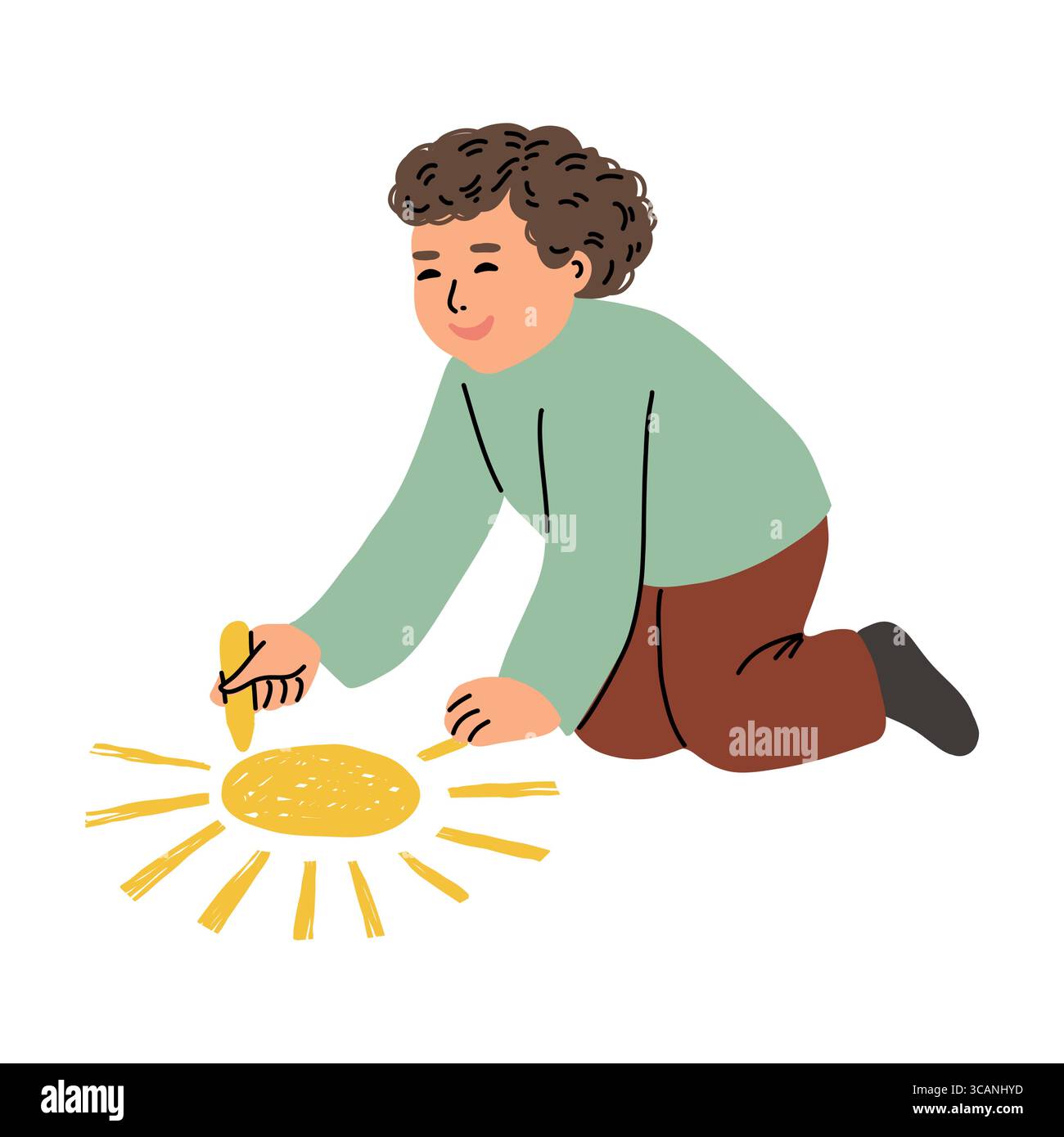 Art drawing cute boy Cut Out Stock Images & Pictures - Alamy