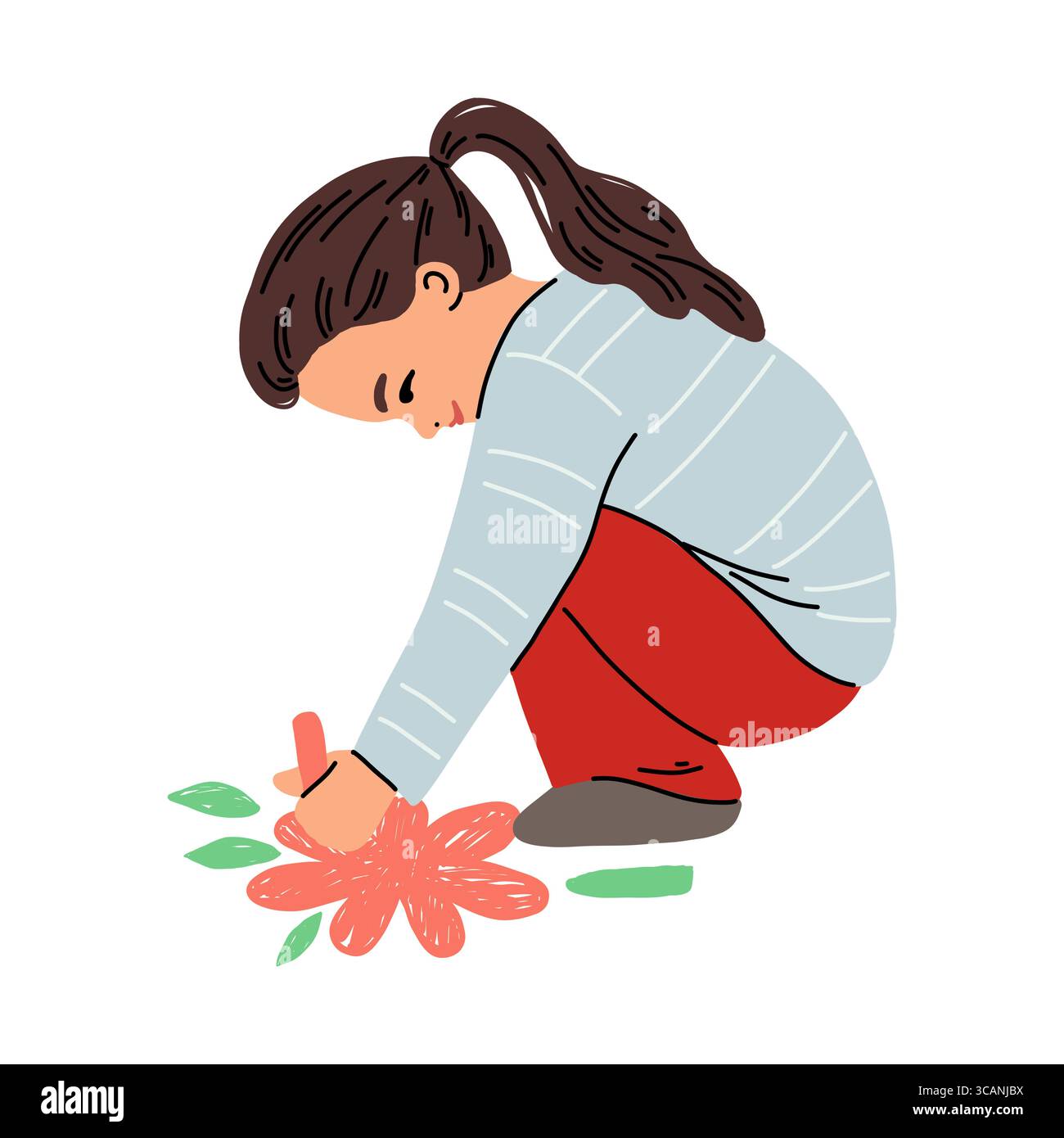 Girl drawing chalk Cut Out Stock Images & Pictures - Alamy