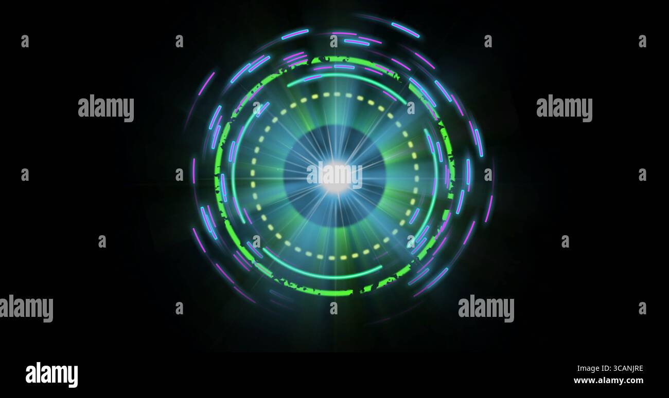 Purple neon concentric rings pulsing hi-res stock photography and ...