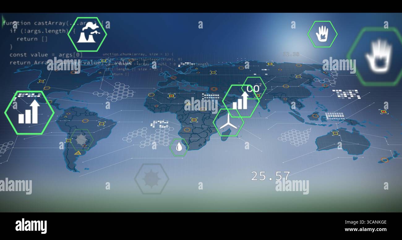 Displaying world map on dashboard with JavaScript code, green metrics ...