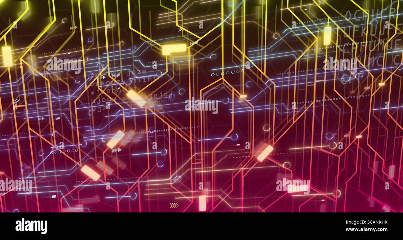 Displaying complex code network connections hi-res stock photography ...