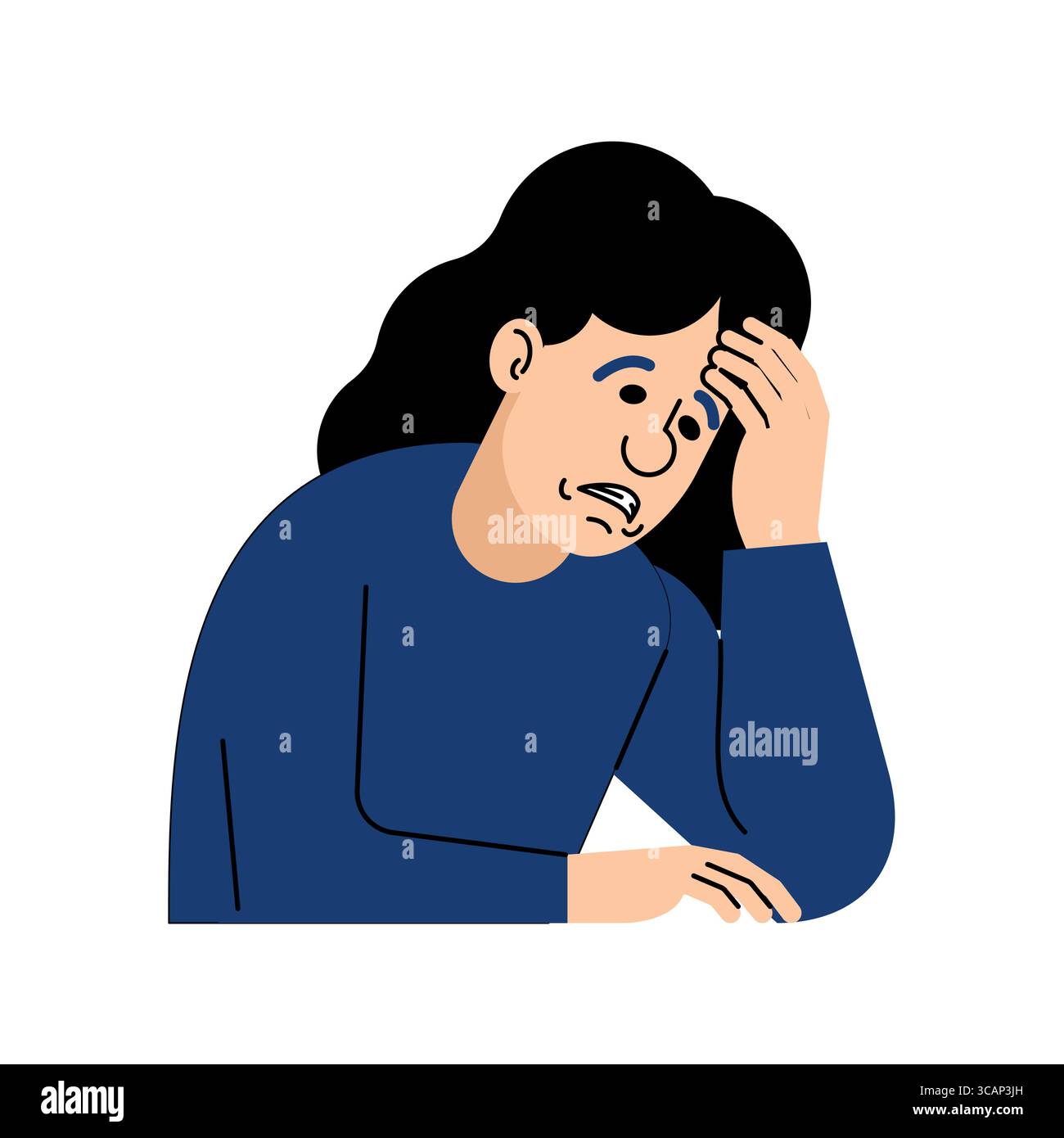 Fatigue forehead Stock Vector Images - Alamy