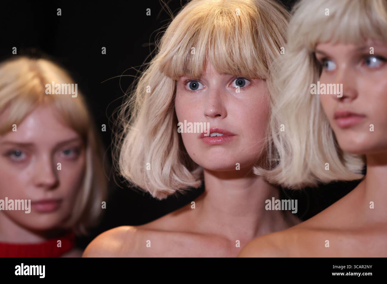 Copenhagen, Denmark. August 7, 2025. Models backstage at The Royal ...