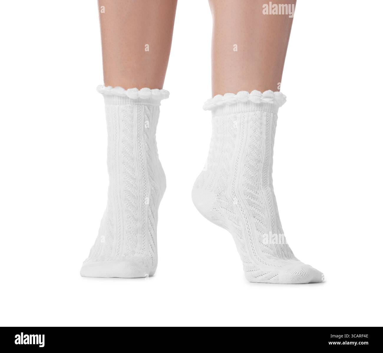 Woman wearing soft socks Cut Out Stock Images & Pictures - Alamy