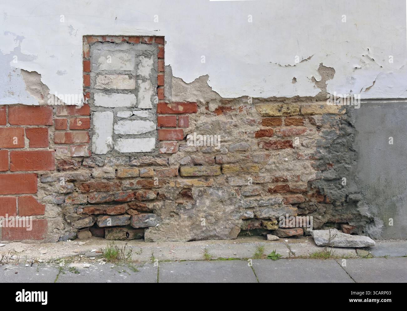 The concept of the abstraction of the urban architecture. The wall of ...