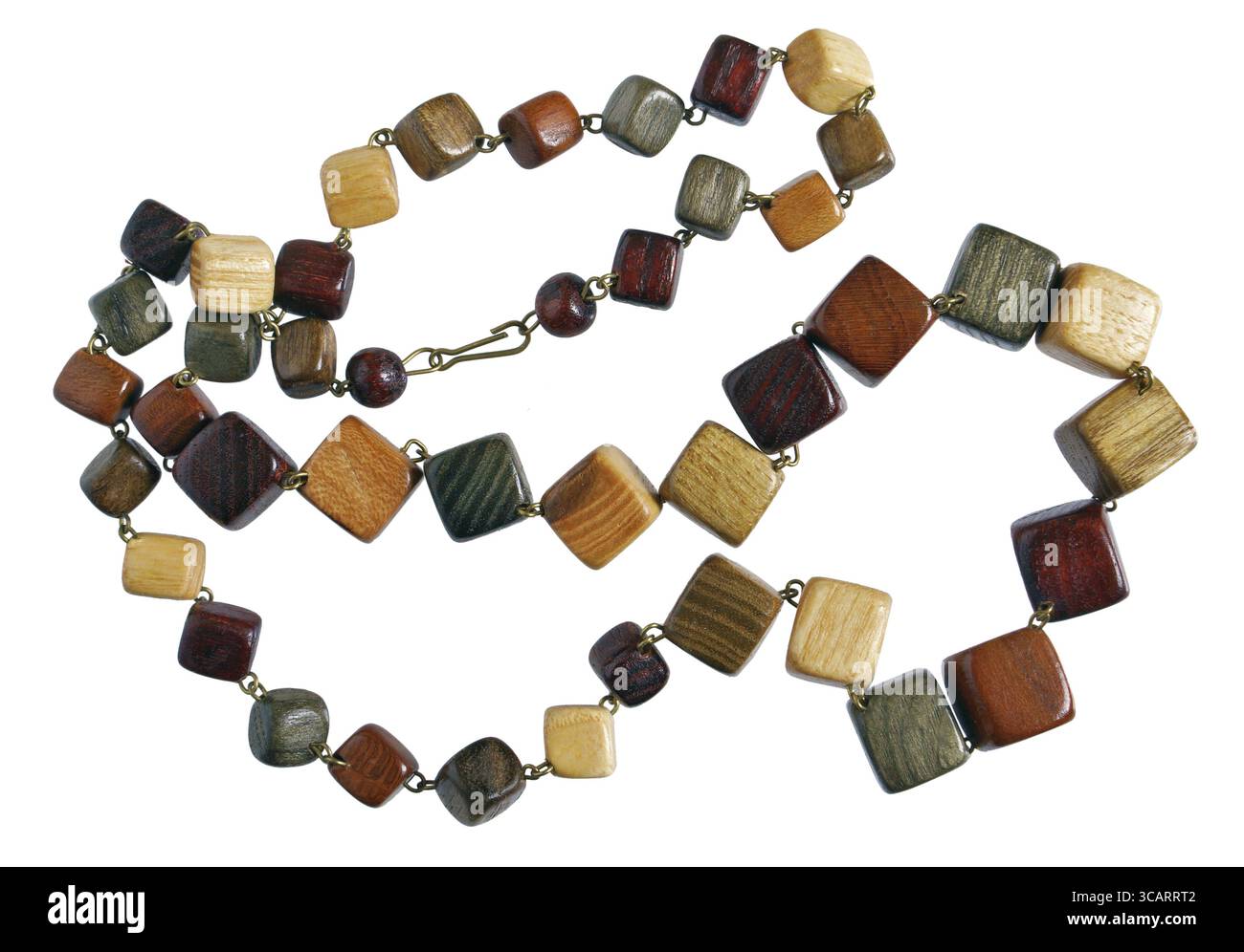 Homemade female beads are made of oak nut wooden simple cubes and balls ...