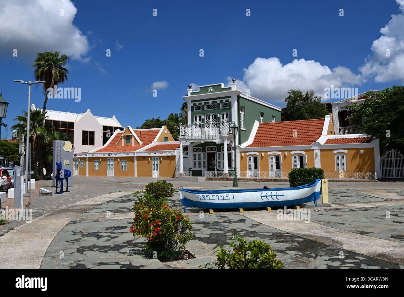 Aruba, Oranjestad - aerial view over National Archaeological Museum ...