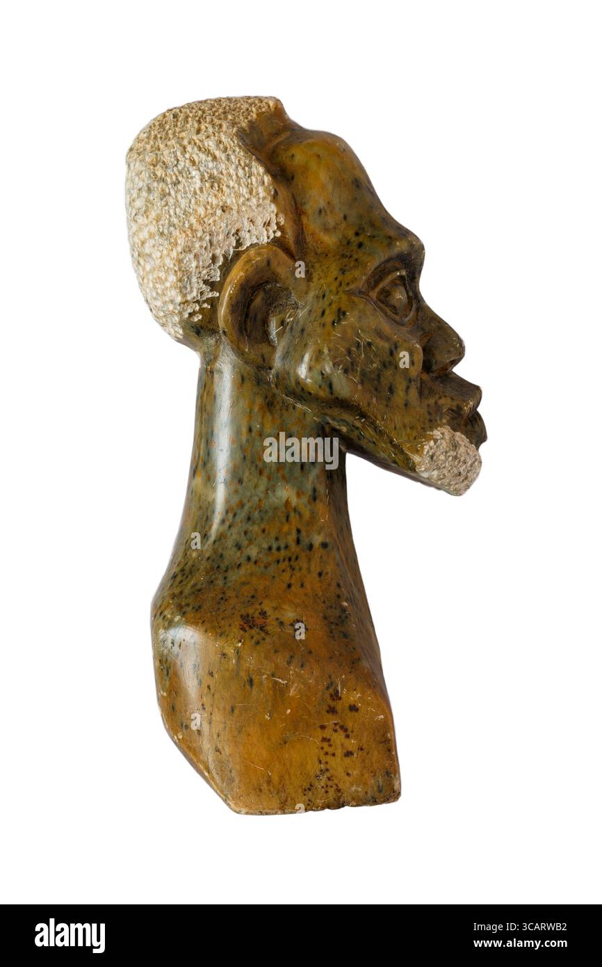 African soapstone carving from Swaziland of a man male bust carved ...