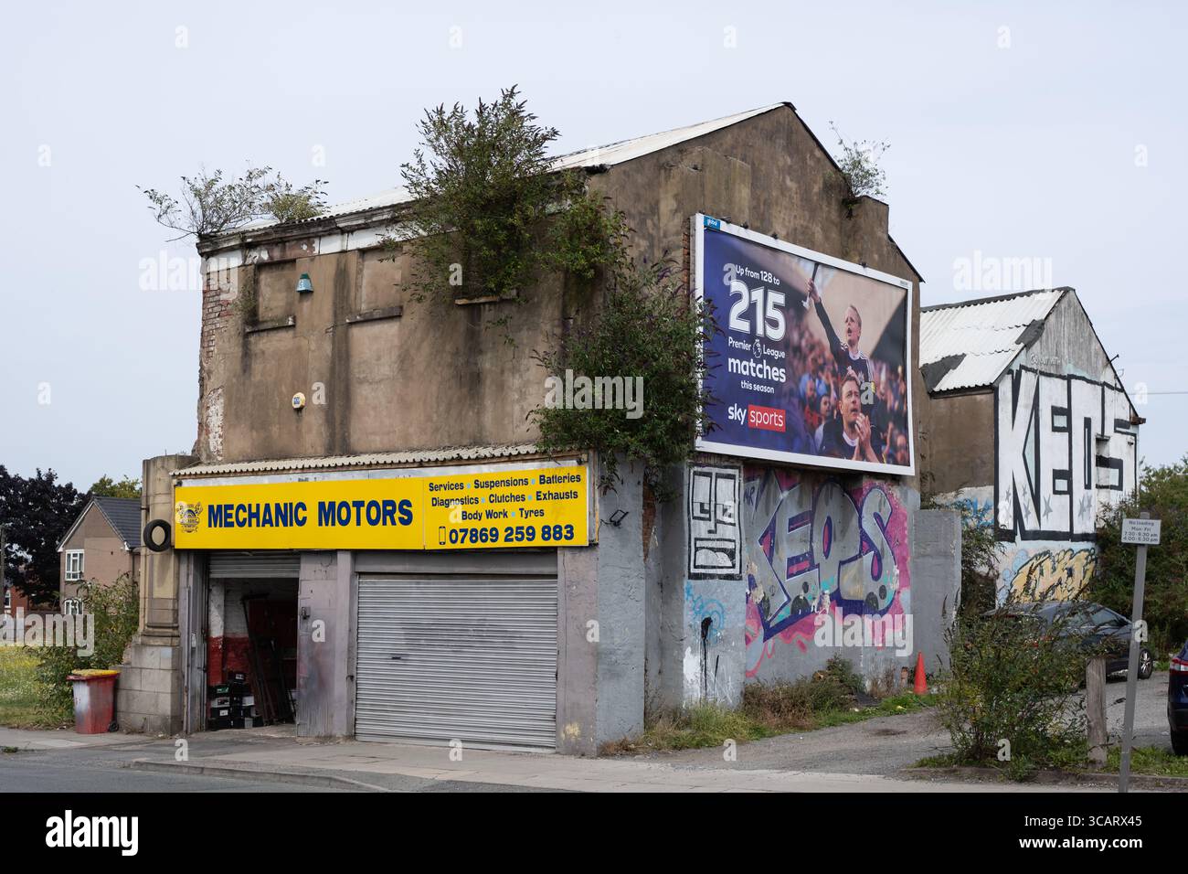 Block of shops and business premises in Toxteth Liverpool 8 Merseyside ...