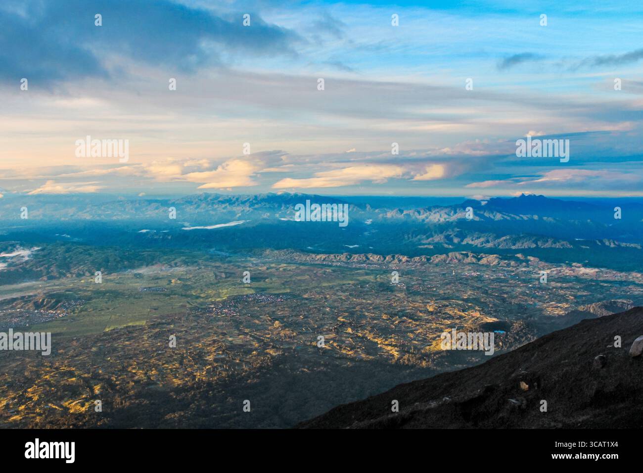 Wide Aerial Landscape View from a Mountain Summit Showing Valley ...