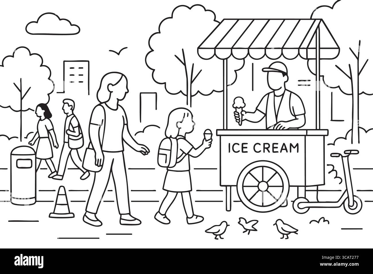 Ice cream icecream vendor Stock Vector Images - Alamy