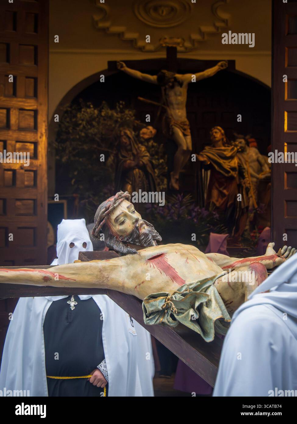 Tordesillas, Valladolid, Spain. 13 April 2025. The throne of Jesus ...