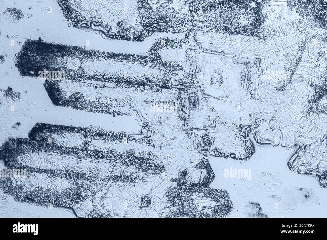 Cool toned microscopic shot showing some microcrystals Stock Photo - Alamy
