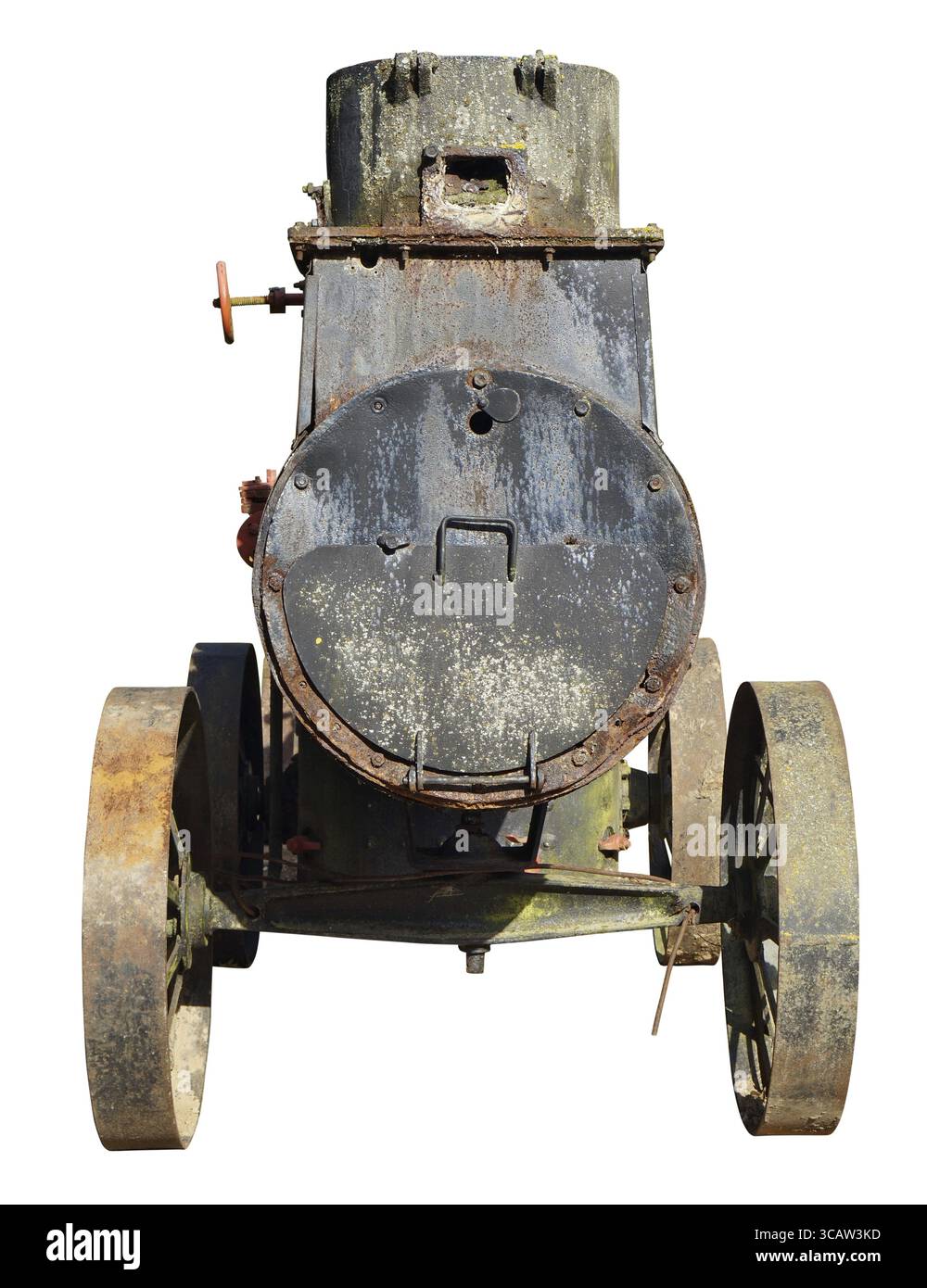 An ancient very steam locomotive used in agriculture a hundred years ...