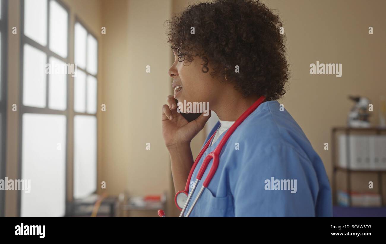 Woman holds phone ear gestures hi-res stock photography and images - Alamy
