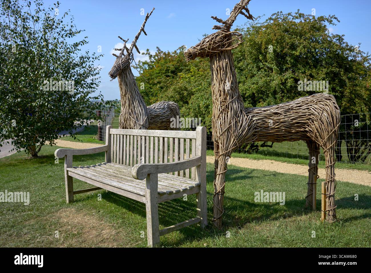 Wicker animal statues of stag deer at Broadway reference to the free ...