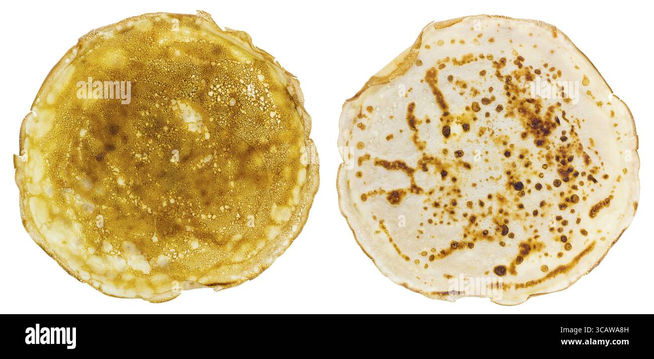 Russian fried pancakes from dough isolated Stock Photo - Alamy