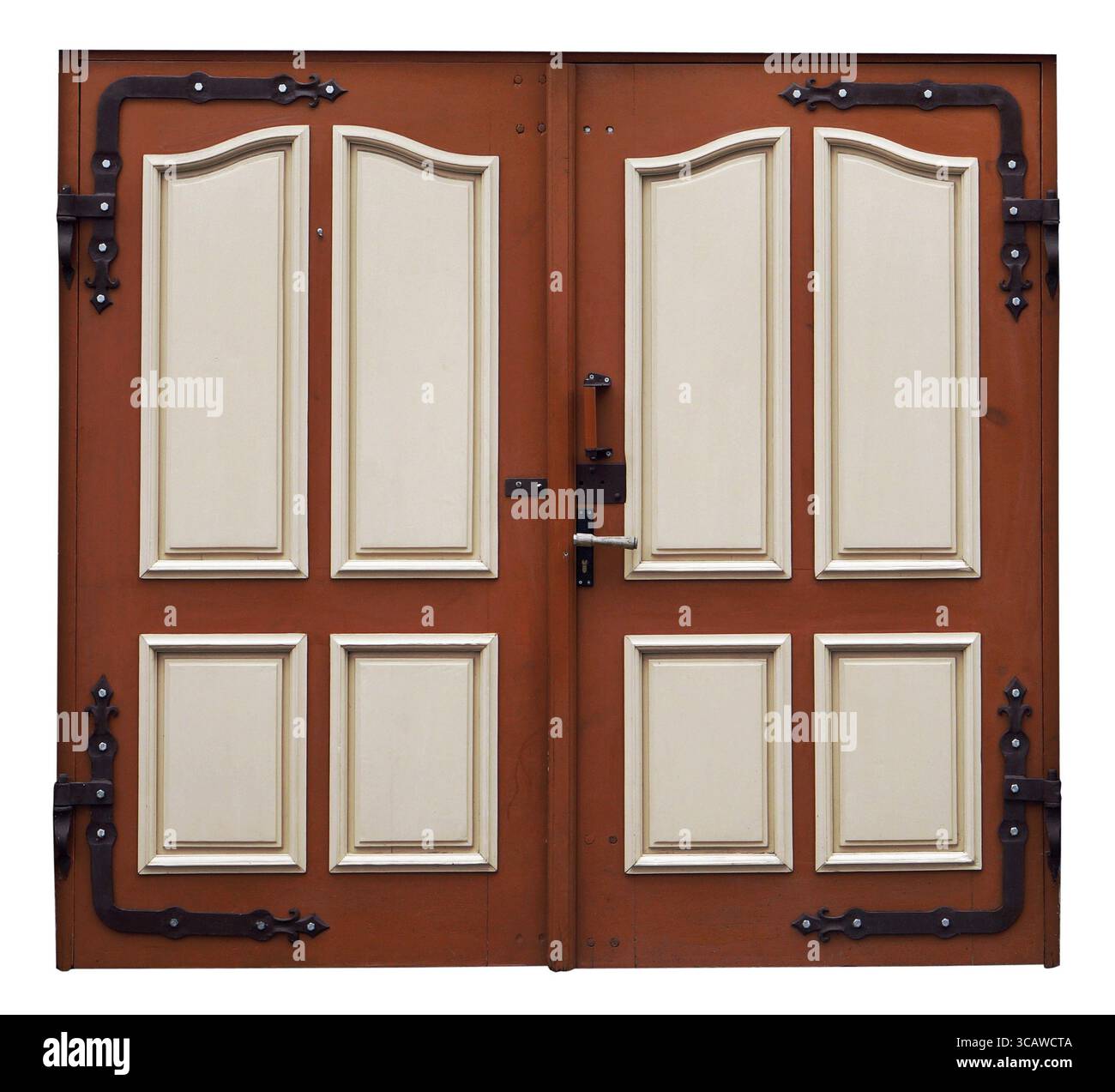 The red armored steel gates door is disguised under the wooden. Mass ...