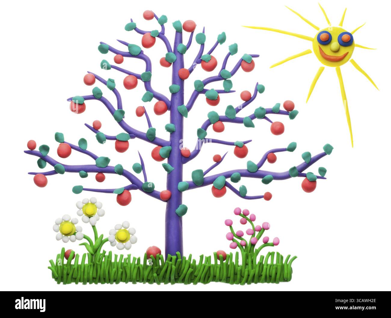 The lonely isolated plasticine apple-tree children collage Stock Photo ...