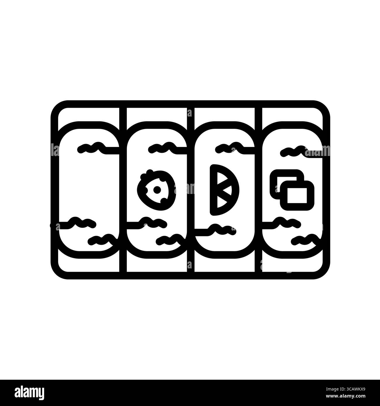 ice cream trays black line icon for digital and print projects. Minimal ...