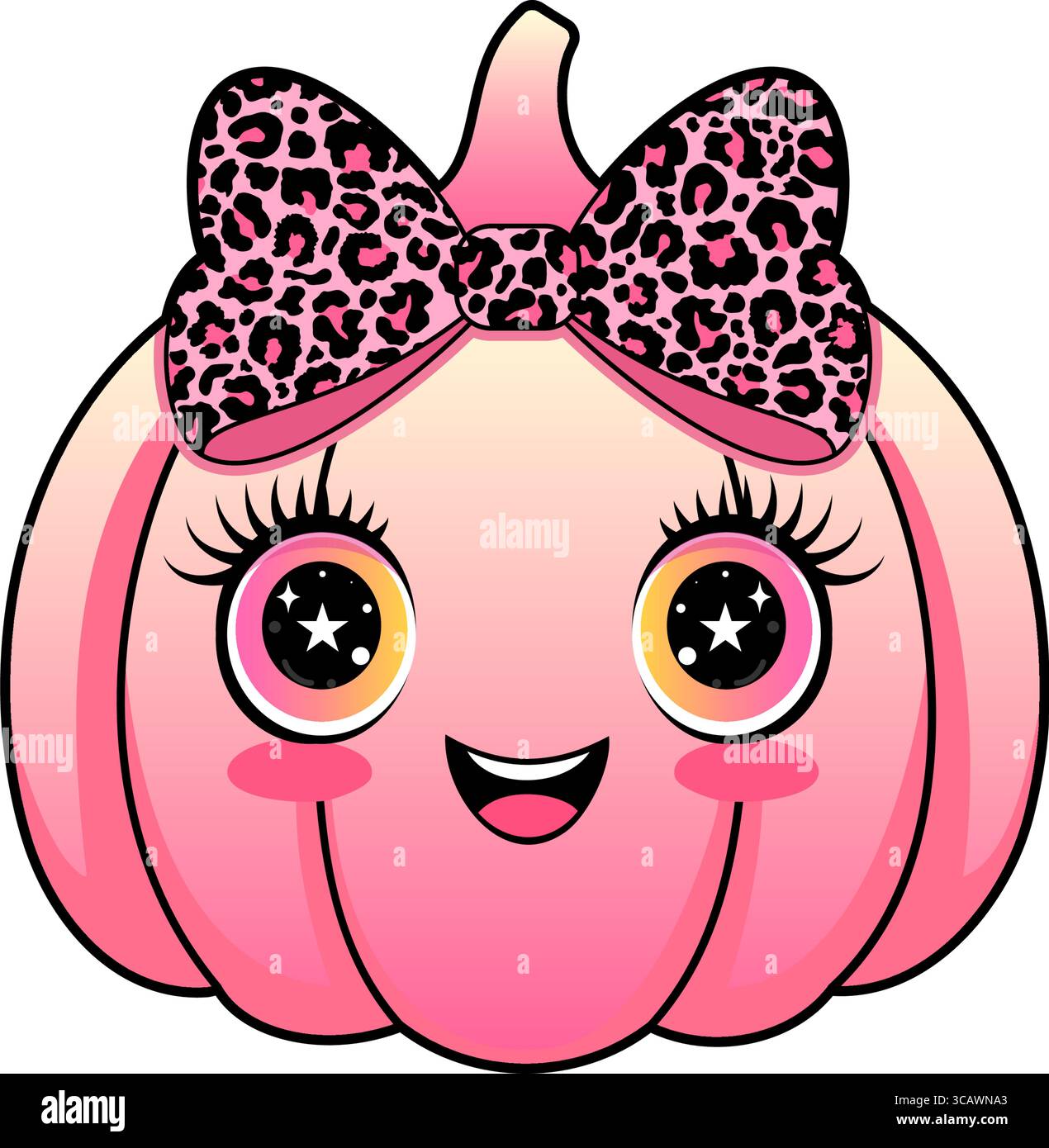 Pink pumpkin cute face Stock Vector Images - Alamy