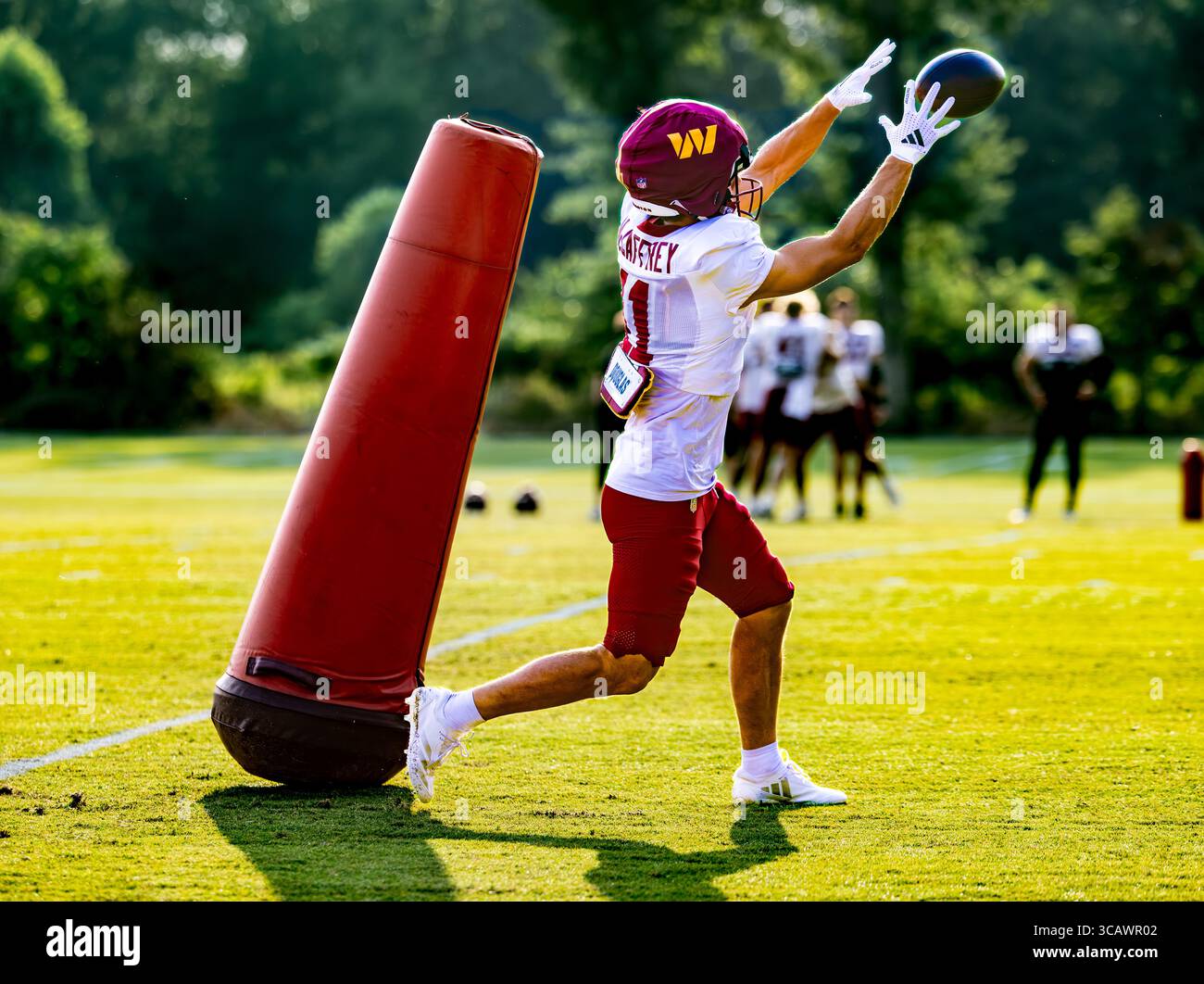 Ashburn,VA. USA; Washington Commanders wide receiver Luke McCaffrey (11 ...