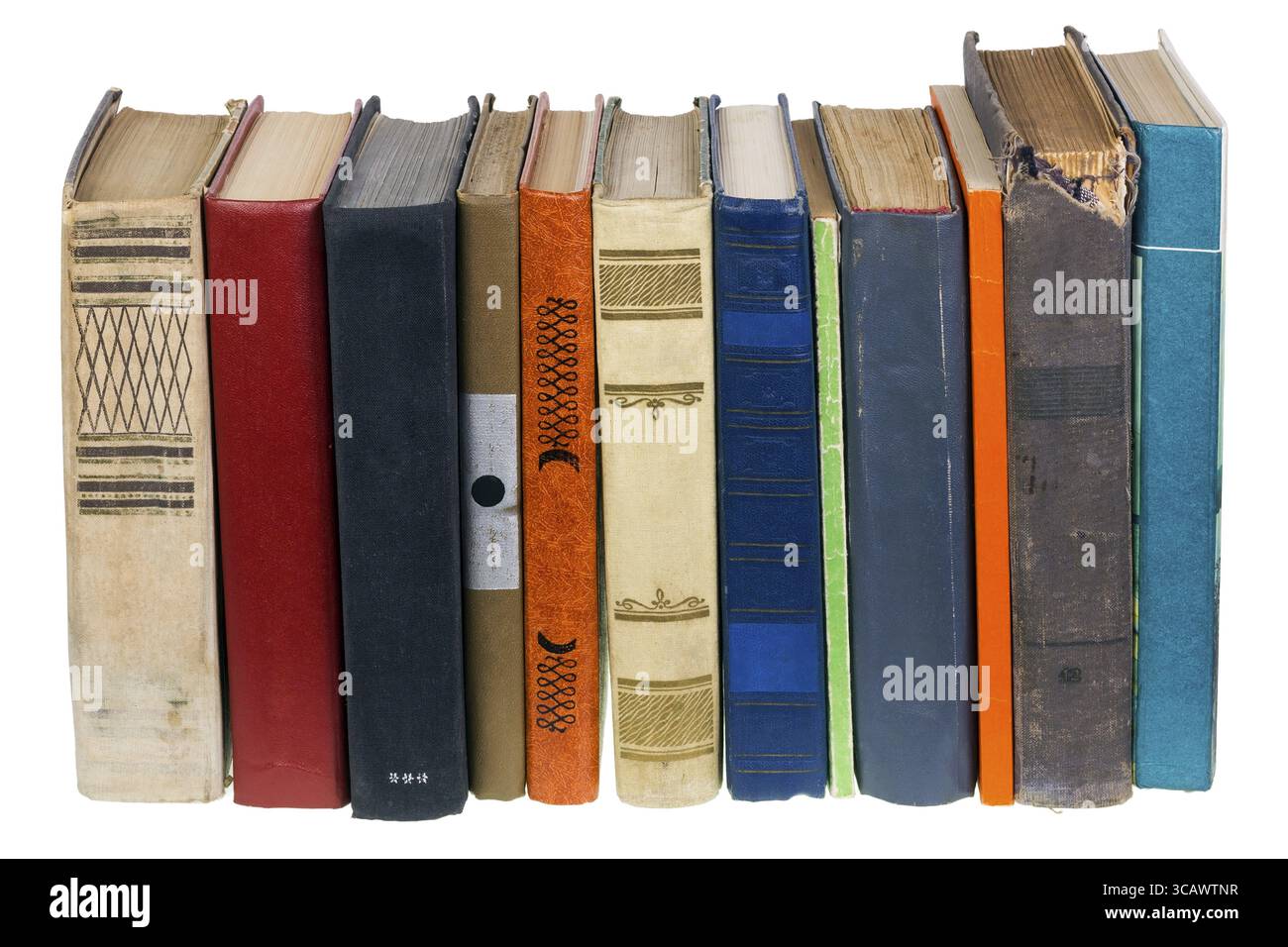 The ancient old decrepit forgotten books concept. Isolated on white ...