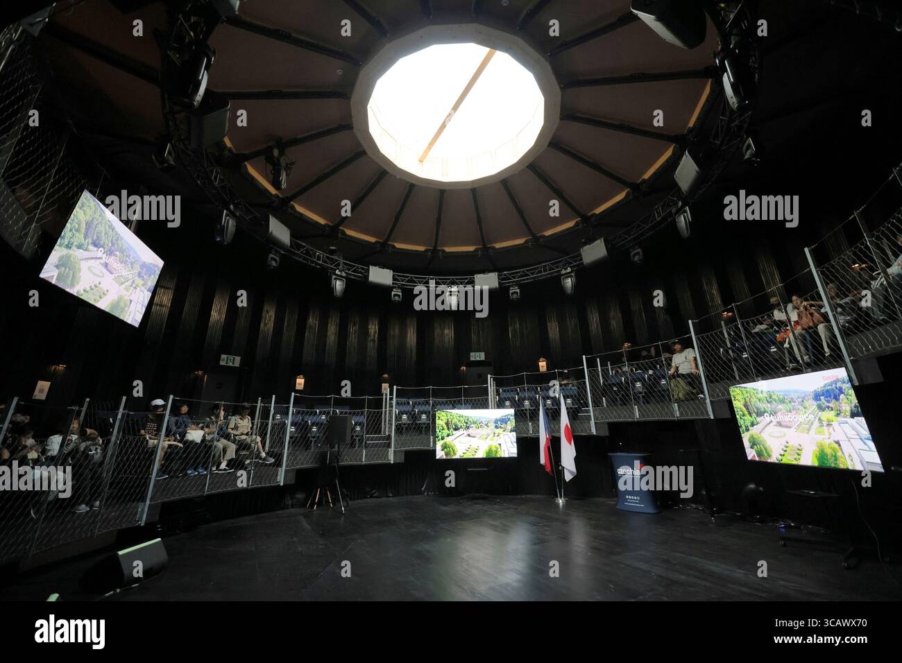 A photo shows the Czech Pavilion at the Osaka Kansai Expo site on the ...