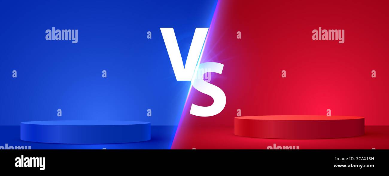 Modern versus background with podiums and rays effects. Vector ...