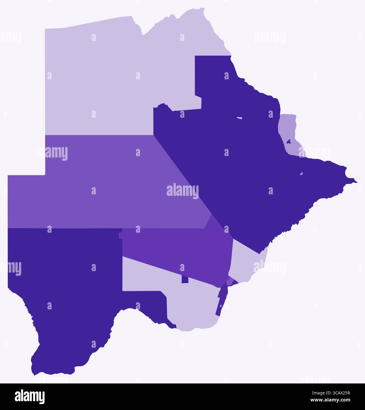 Map of Botswana with regions. Just a simple country border map with ...