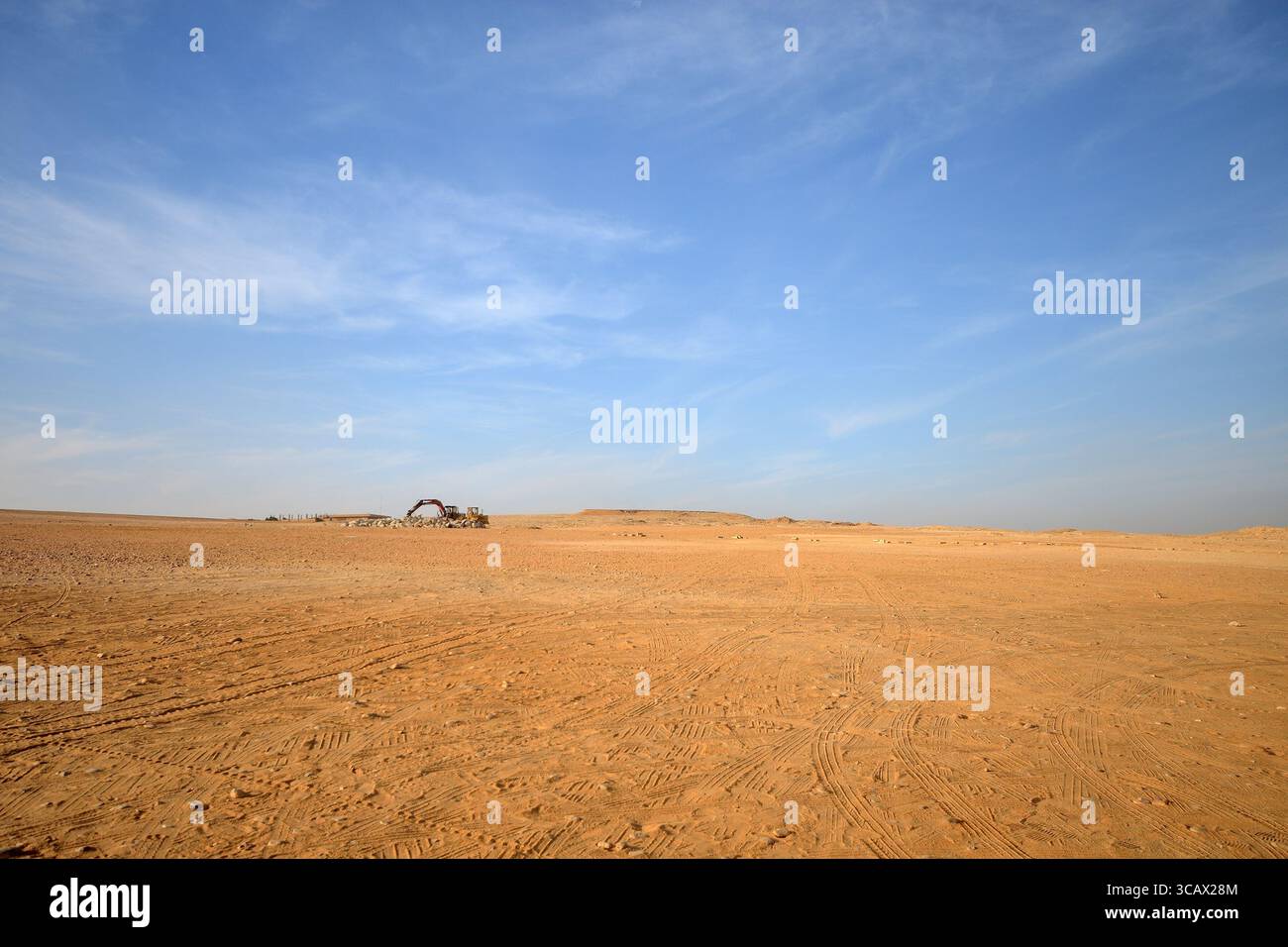 Partial view of the Sahara desert near The Great Pyramids, Giza Plateau ...