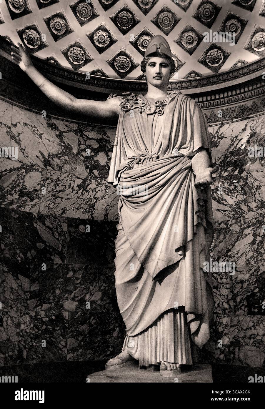 The athena of velletri pallas wearing a helmet hi-res stock photography ...