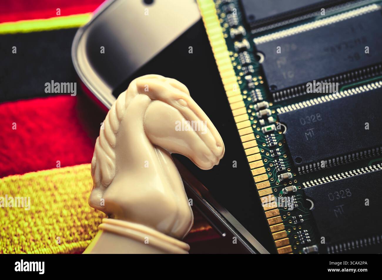 Springer-Figur auf einem Handy, Symbolfoto Staatstrojaner *** Springer ...