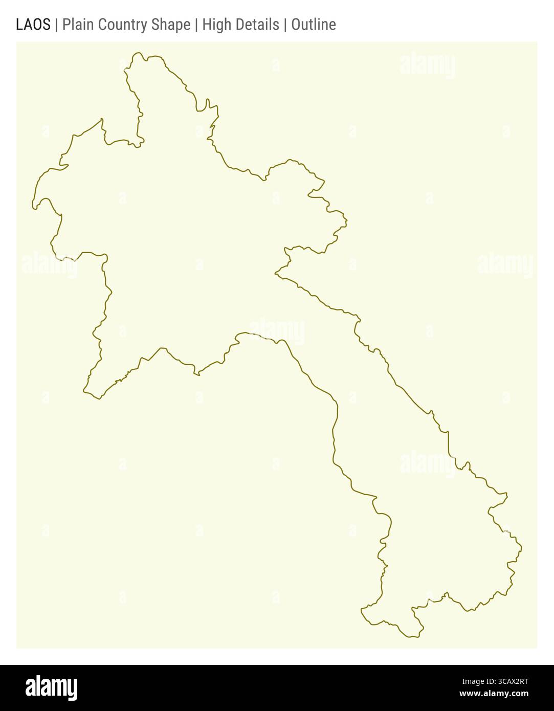 Laos plain country map. High details. Outline style. Shape of Laos ...