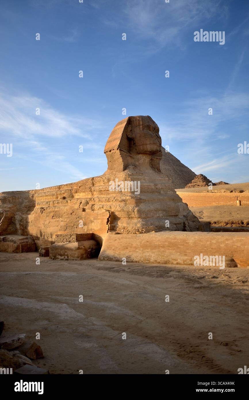 The Great Sphinx of Giza, a mythical creature with the head of a human ...