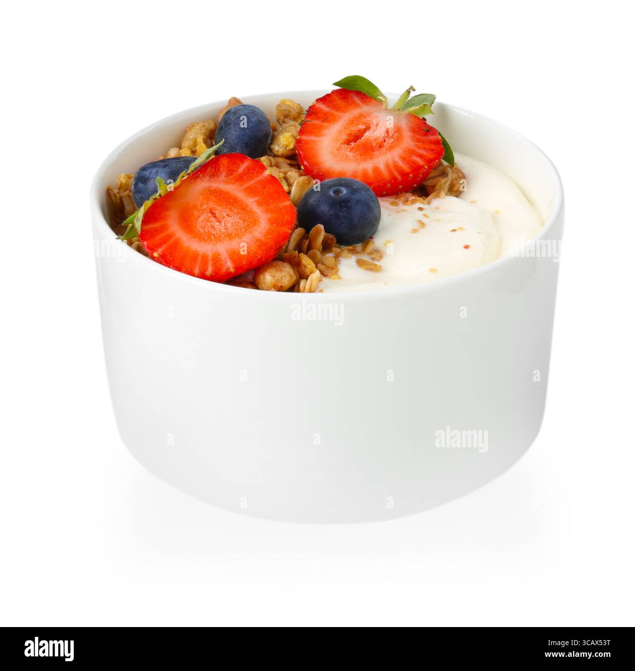 Yummy dessert granola yogurt Cut Out Stock Images & Pictures - Alamy