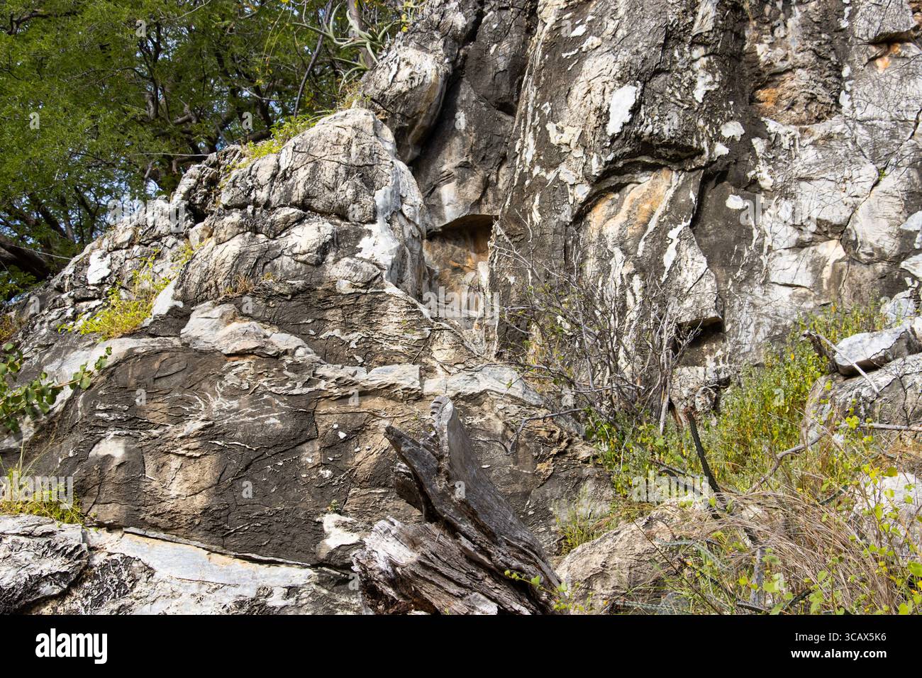 An ancient fault line on the contact between the granite craton block ...