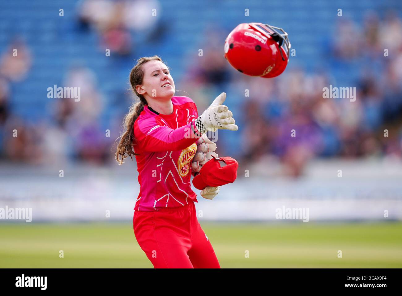 Welsh Fire wicketkeeper Sarah Bryce during the Hundred Women's match at ...