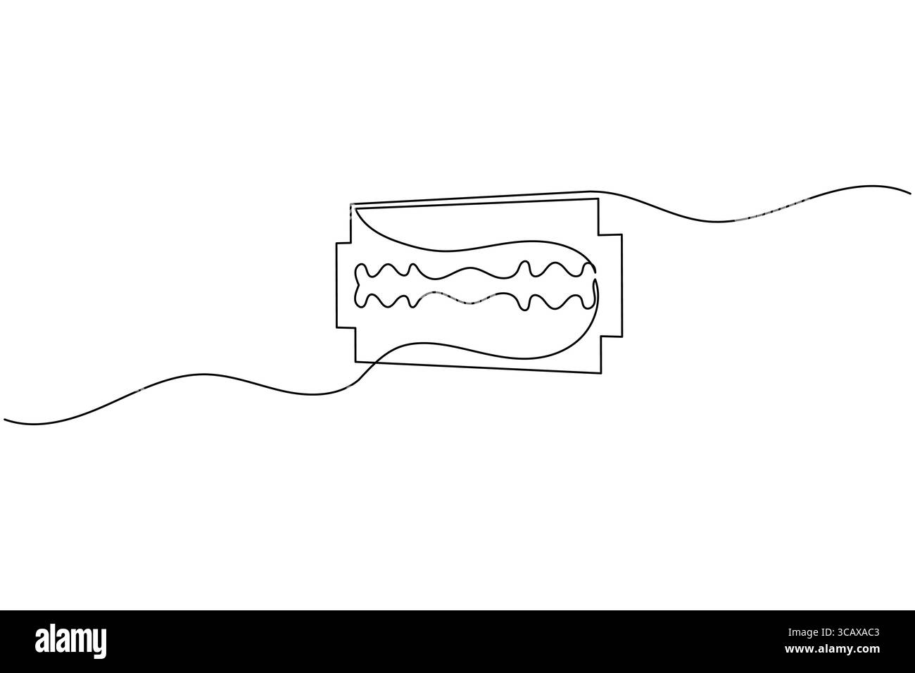 Razor blade in continuous one line art drawing minimalist style for ...