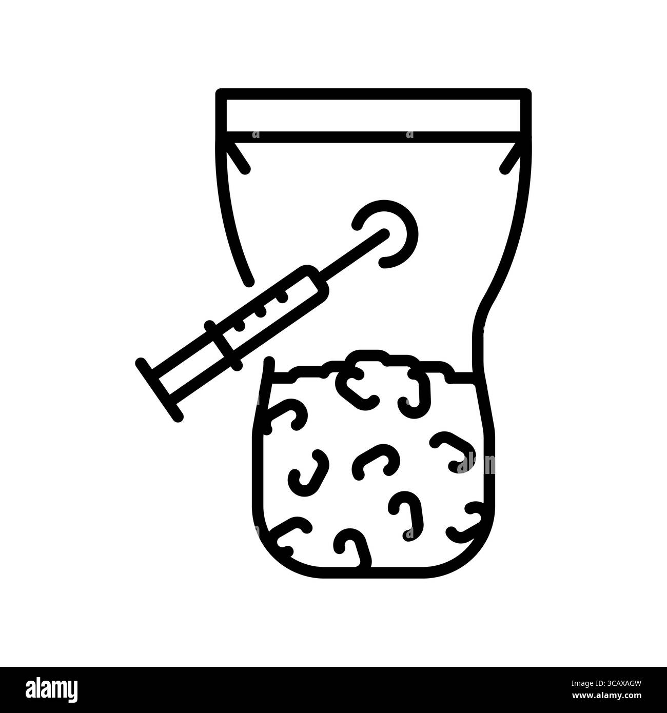 mushroom inoculation black line icon for digital and print projects ...