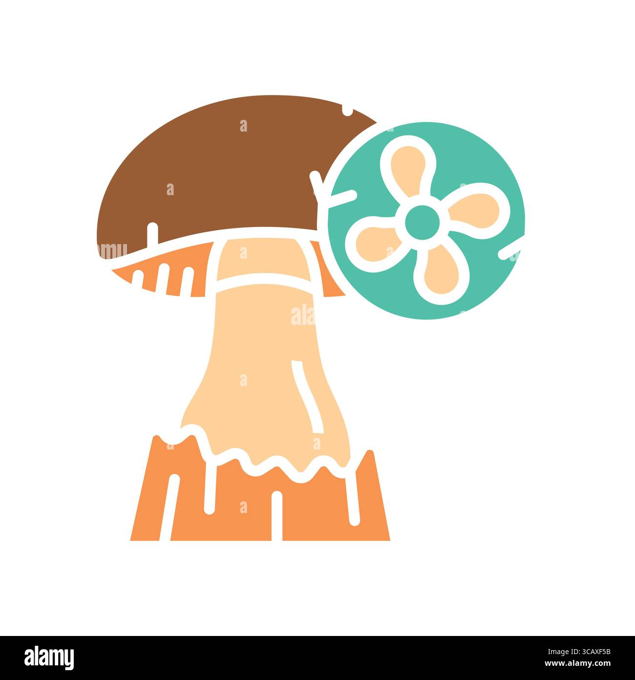 mushroom ventilation color flat icon for digital and print projects ...