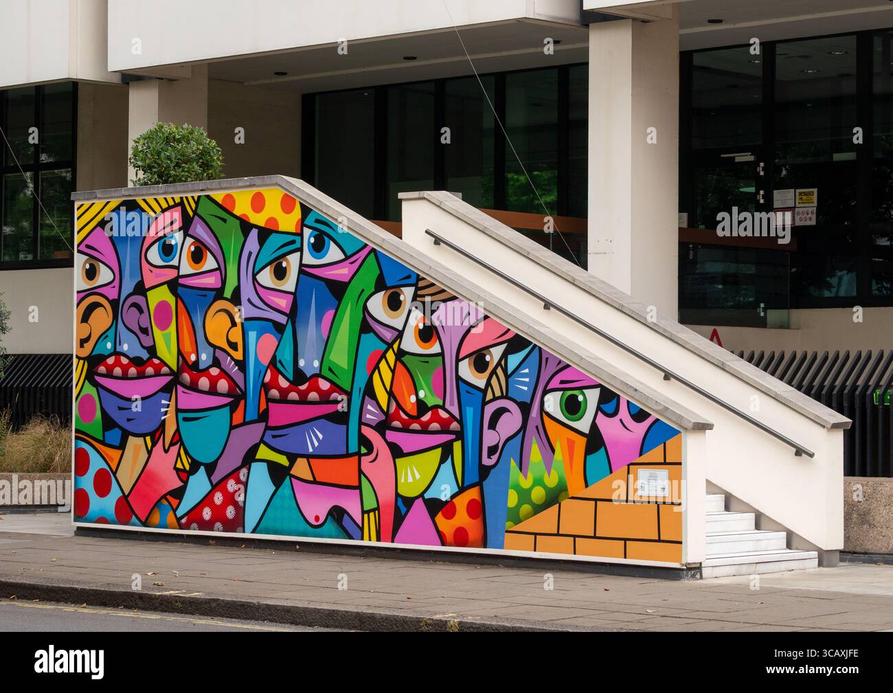 The colourful and abstract 'Faces of the Future' mural, part of the ...