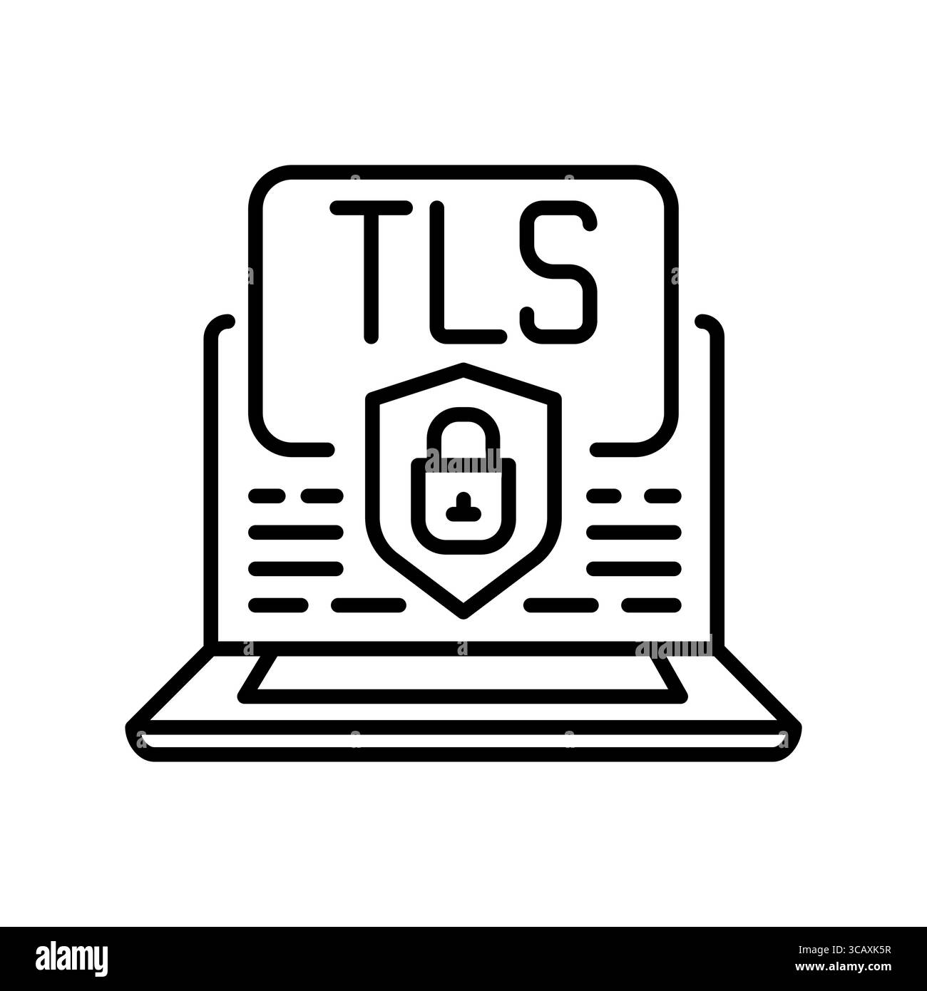 tsl certificate black line icon. Vector isolated element.Editable ...
