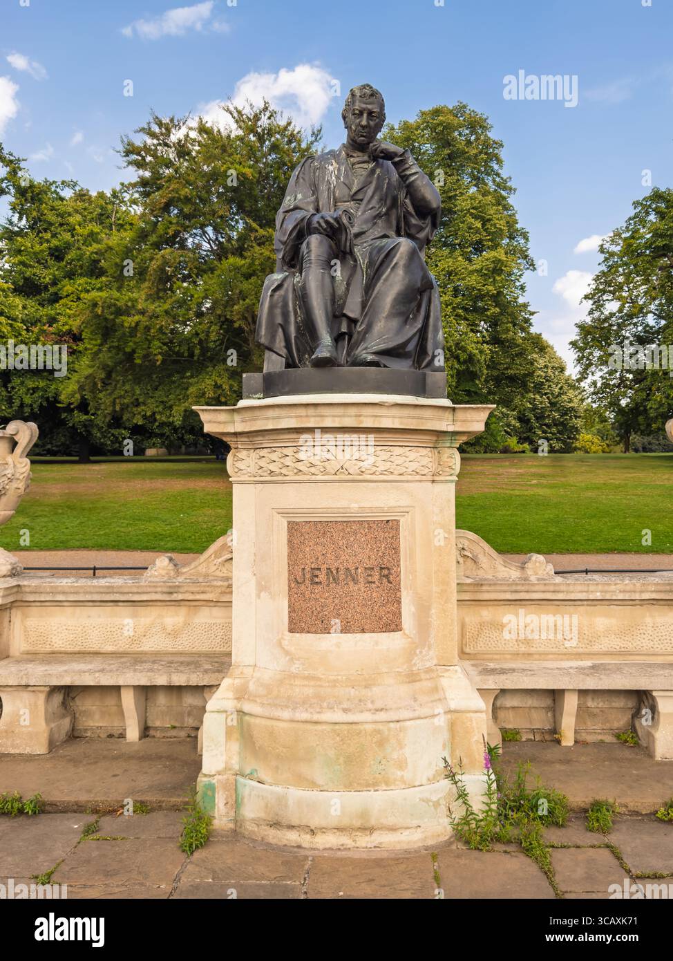 The bronze statue of Dr Edward Jenner, pioneer of the smallpox vaccine ...