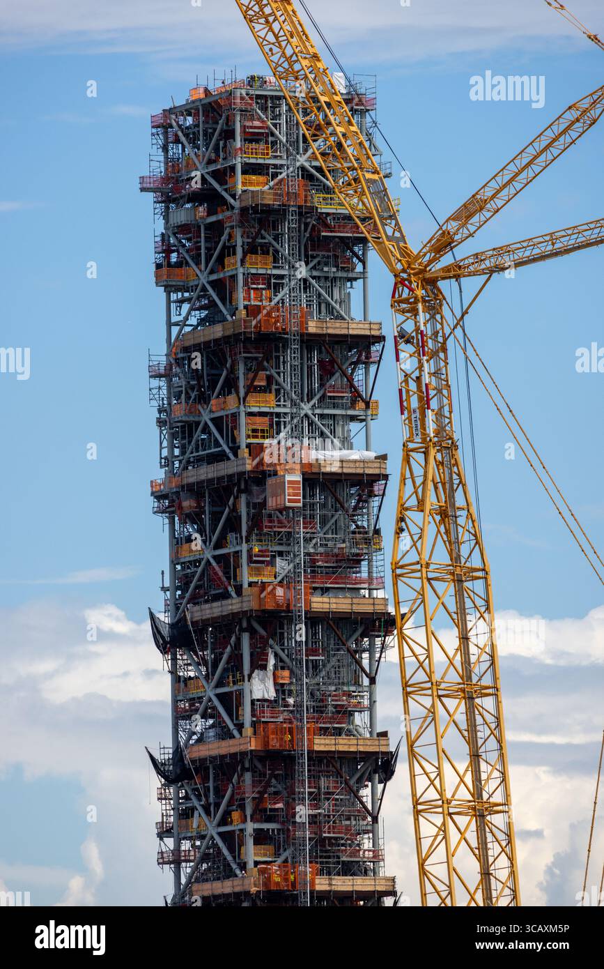 August 7th current status of the NASA Artemis 2 MLP Mobile Launch Platform build for the next ...