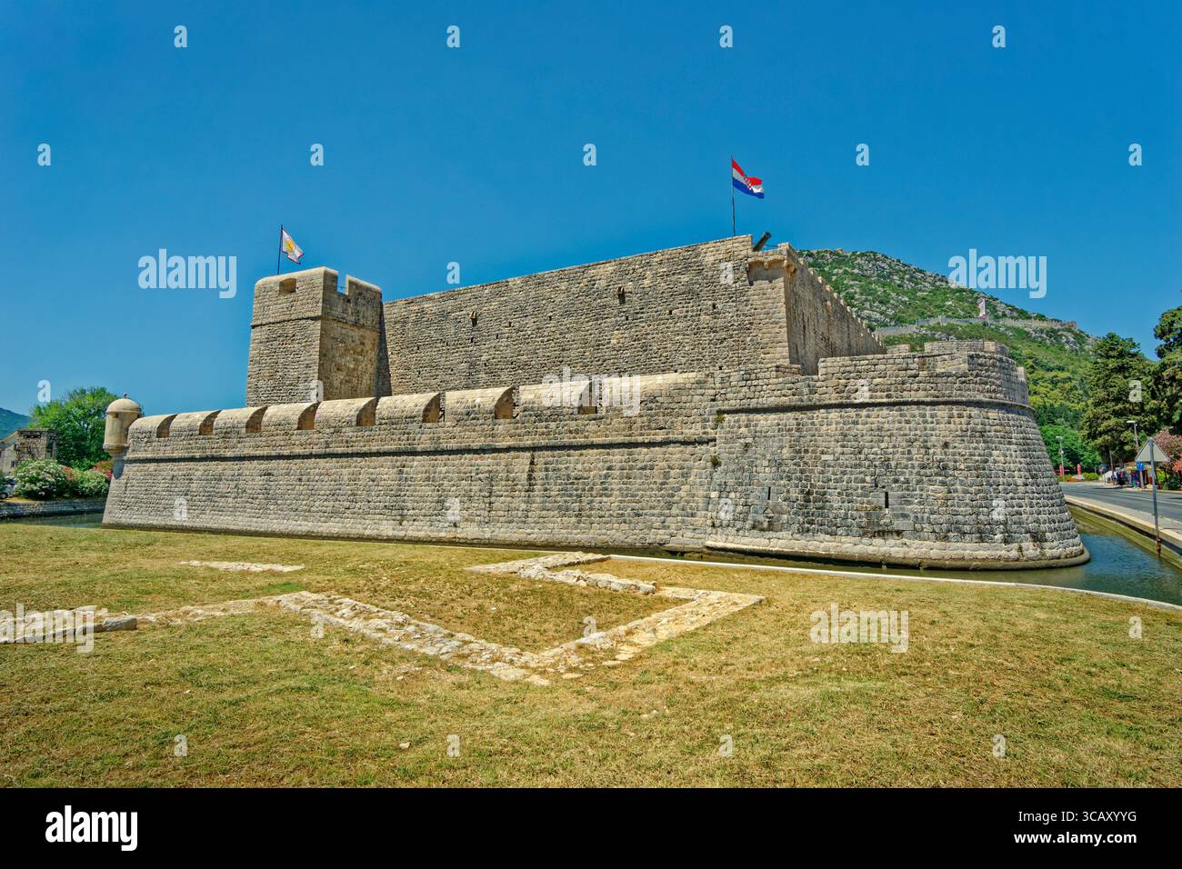 Kaštio Fort at Ston town on the Pelješac Peninsula of the Dalmatian ...