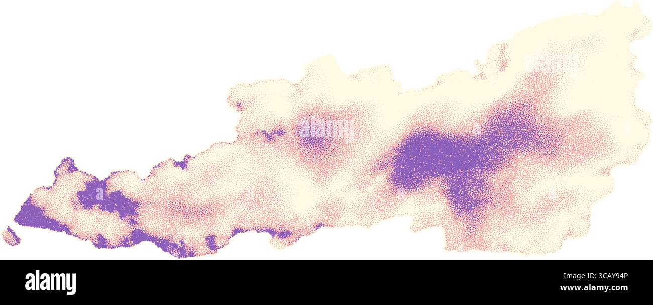 Vibrant artistic dotwork cloud with soft pastel colors and stippled ...